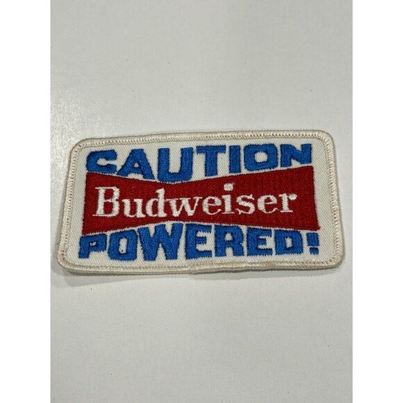 Other | Vintage Caution Budweiser Powered Racing Jacket Patch D42 ...